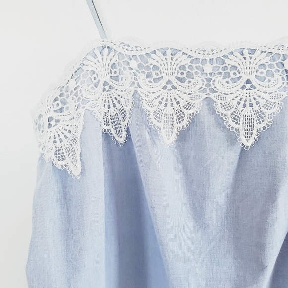 Express | Tops | Express Lace Trim Cotton Poplin Cami | Poshmark